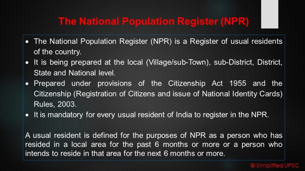 National Population Register | Simplified UPSC