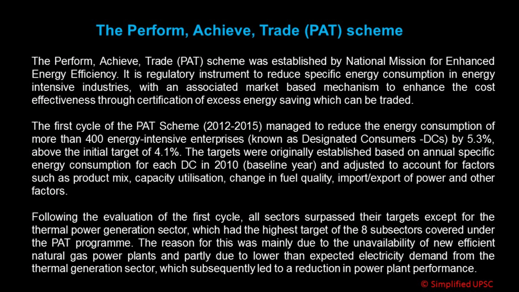 Perform Achieve And Trade (PAT) Scheme | Simplified UPSC